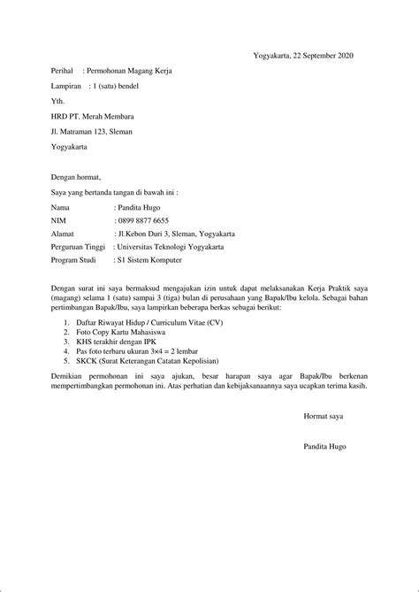 Contoh Surat Lamaran Kerja Toko Roti Contoh Surat Lam