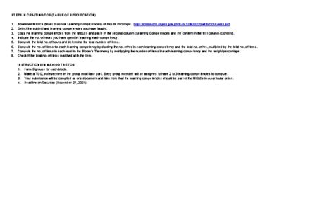 Steps In Crafting Tos Pdf