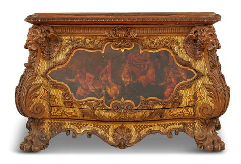 Continental Polychrome Armory Coffer Auction