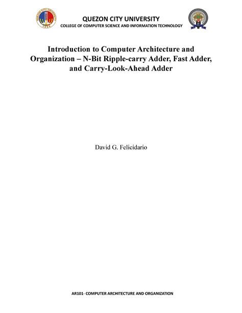 N Bit Ripple Carry Adder Fast Adder And Carry Look Ahead Adder Notes