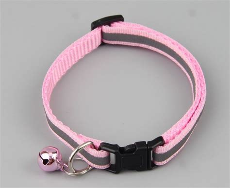 Нашийник для собачок і котиків з світловідбивною стрічкою нейлоновий 19 32 см рожевий купити