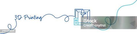 3d 프린팅 아이콘의 연속 선 그리기 손으로 그린 상징 벡터 일러스트 레이 션 3차원 형태에 대한 스톡 벡터 아트 및 기타 이미지 3차원 형태 개념 선 Istock