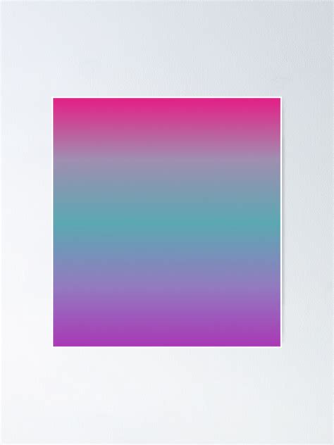 Hot Pink Aqua Blue Purple Ombre Fade Sunset Gradient Poster For Sale