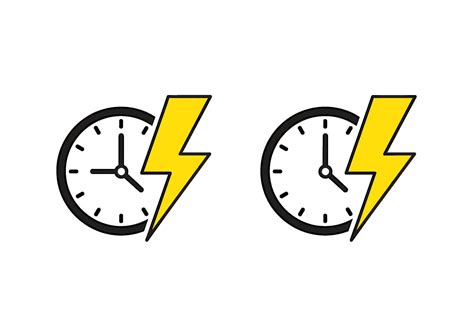 Two Clocks With Lightning Bolts Symbolizing Fast Time Speed And Urgency