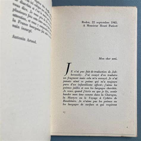 Antonin Artaud Lettres De Rodez Glm 1946 Saint Martin Bookshop