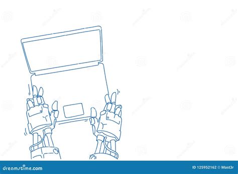 Chat Bot Hands Using Laptop Robot Virtual Assistance Computer Applications Artificial