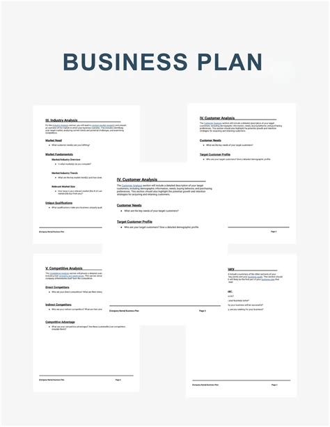Appendix Business Plan Template