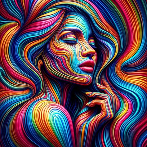 Trippy And Psychedelic Striped Woman By Souleyeart On Deviantart