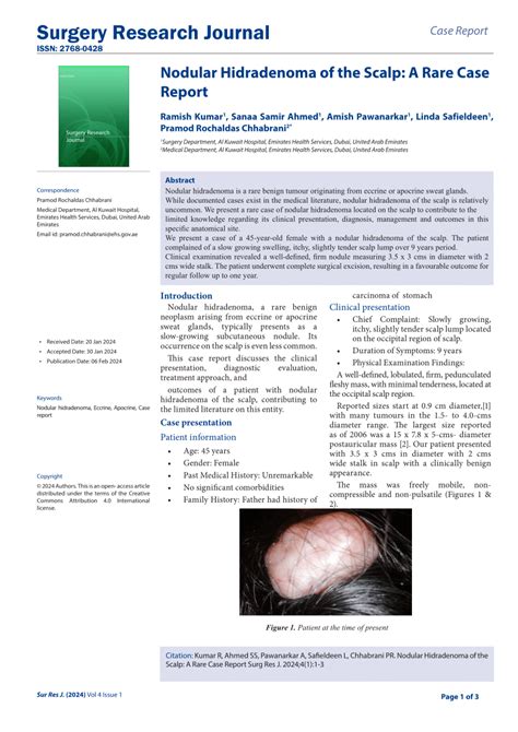 Pdf Nodular Hidradenoma Of The Scalp A Rare Case Report