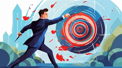 Young Businessman Achieving Target Goal Success Premium Ai Generated