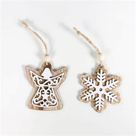 2 шт креативный деревянный ангел с колокольчиком рождественская подвеска дерево открытка