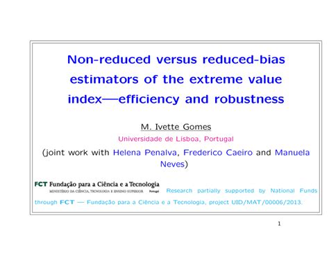 Pdf Non Reduced Versus Reduced Bias Estimators Of The Extreme Value
