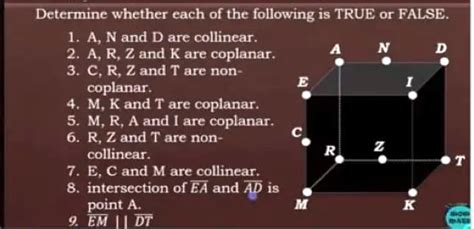 Solved Determine Whcther Cach Of The Following Is True Or False 1a