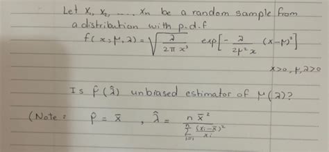 Let X X Xn Be A Random Sample From A Distribution Chegg Com