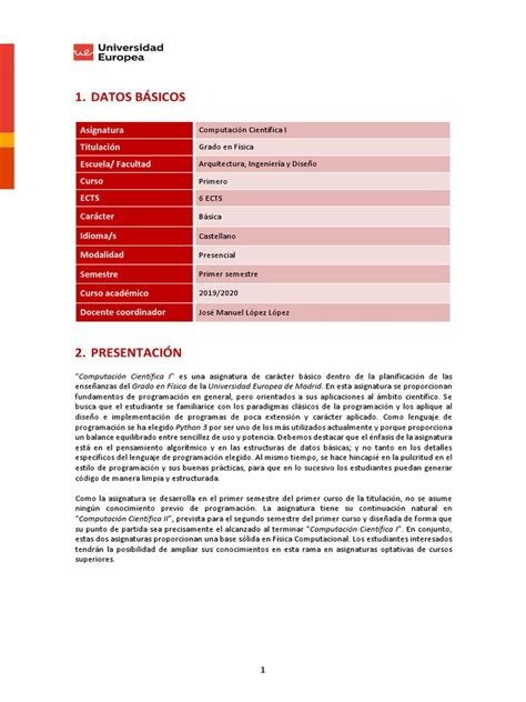 Computacion Cientifica I Pdf Aprendizaje Lenguaje De Programación