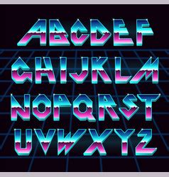 Futuristic Retro Typeface S Style Alphabet Vector Image
