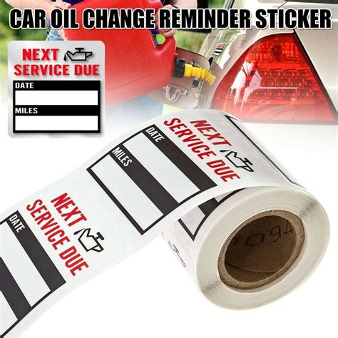 GLFILL Pcs Roll Car Oil Change Service Reminder Sticker Casement Stock Stickers Walmart