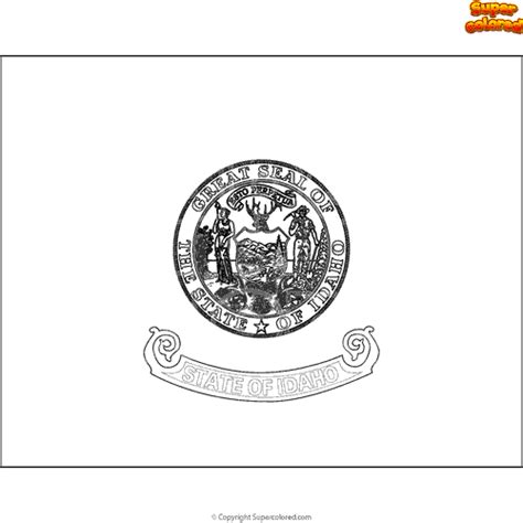 Coloring Page Flag Of Idaho United States