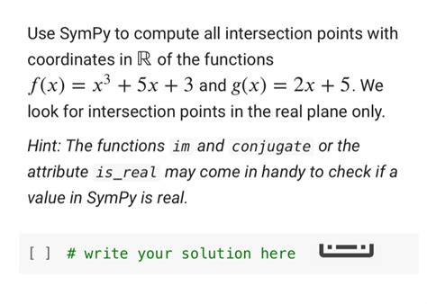 solved use sympy to compute all intersection points with