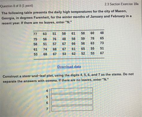 Solved 2 3 Section Exercise 18a Question 8 Of 8 1 Point