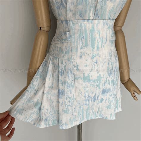 [르시앙] 빠른출고🚀 비브 패턴 주름 미니스커트 치마 안감 바지 에이블리