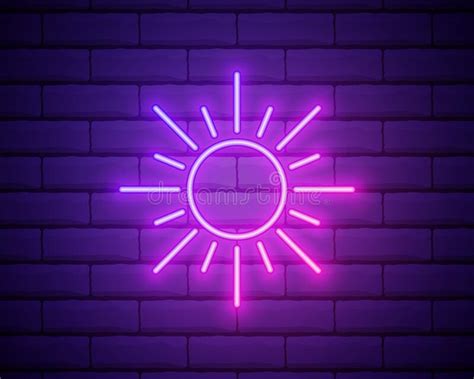 Sun Pink Glowing Neon Ui Ux Icon Glowing Sign Logo Vector Isolated On