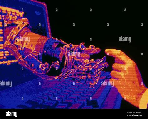 Man Machine Interface Abstract Computer Graphics Illustration Exemplifying The Man Machine