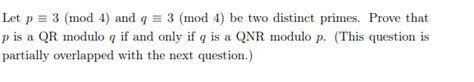 Solved Let P Mod And Q Mod Be Two Distinct Chegg