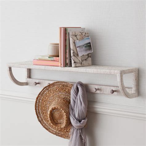 Whitewash Coastal Rattan Shelf Pottery Barn Teen