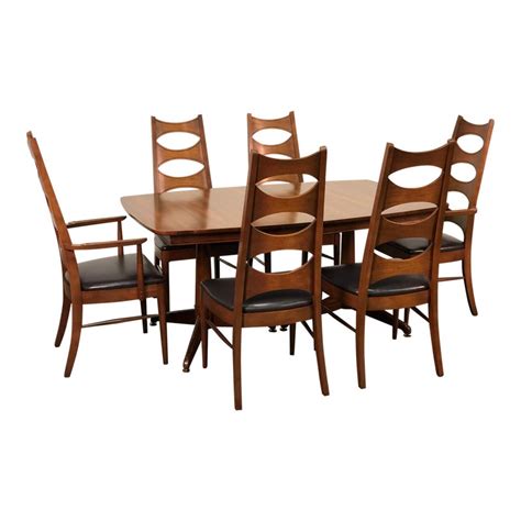 Kent Coffey Perspecta Mid Century Modern Dining Table W6 Chairs And 2