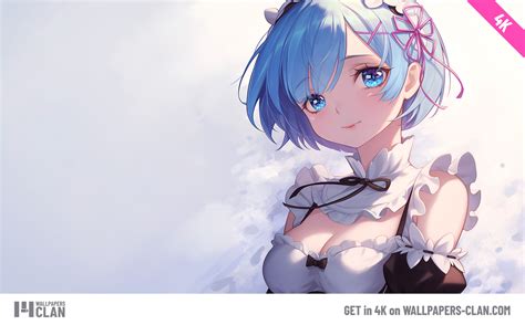 Free Rem Re Zero Anime Soft Colors Desktop Wallpaper 4k