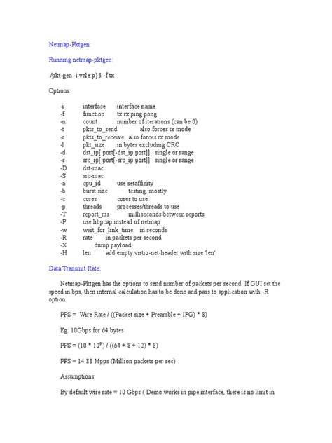 Netmap Pktgen Running Netmap Pktgen Pdf Network Packet Computer