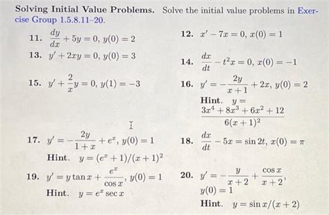 Solved Solving Initial Value Problems Solve The Initial Chegg