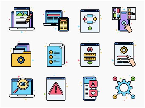 90 Web Engineering Icon Set Flat Icons