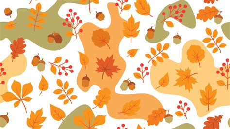 Autumn Leaves Seamless Pattern Season Floral Wallpaper Fall Leaf