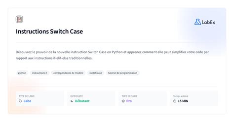 Maîtriser les instructions Switch Case en Python | LabEx