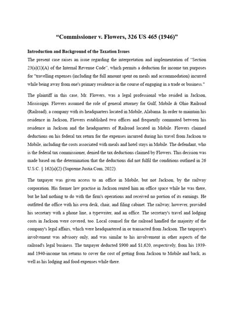 Tax Case 2 Pdf Expense Tax Deduction