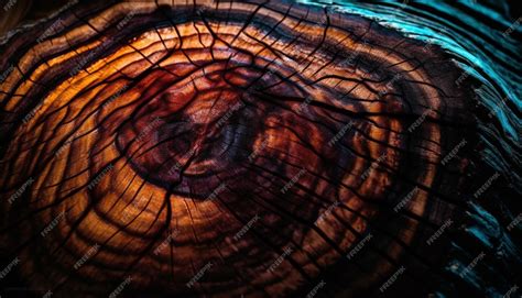 Free Photo Tree Trunk Cross Section Reveals Concentric Growth Rings