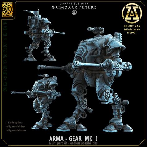 3d Printable Armour Gear Squire Class Fighting Mech By Adam Rodgers