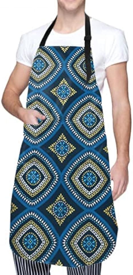 Delantal Impermeable Waterproof Apron With Pockets Golden And Blue
