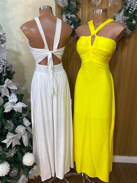 Vestido Longo Com Bojo E Fendas Laterais Em Viscolinho Eduarda Lu