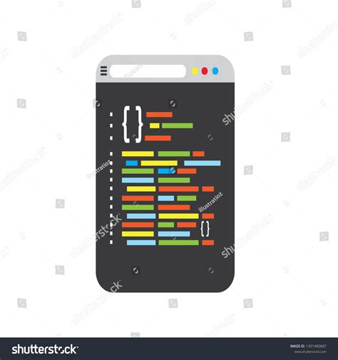 Programming Code On Browser Window Vector 스톡 벡터로열티 프리 1391480687