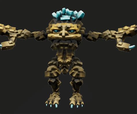 Artstation Stone Crystal Golem Game Assets