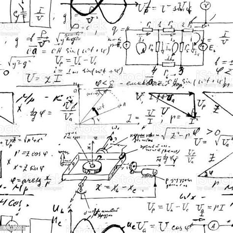 Seamless Endless Pattern Background With Handwritten Mathematical Formulas Math Relationship Or
