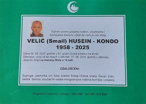 Na Ahiret Preselio Velić Smail Husein Kondo Cazinnet