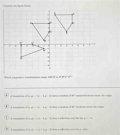 solved consider the figure below which congruence transformation maps