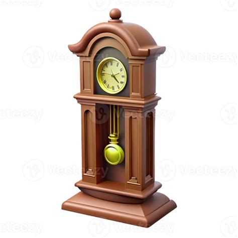 3d Wooden Pendulum Clock Illustration 54717819 Png