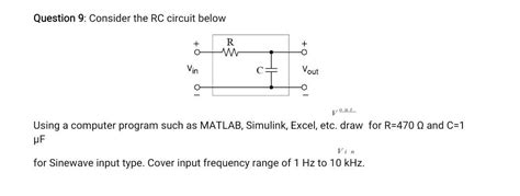 Solved Question 9 Consider The RC Circuit Below Using A Chegg