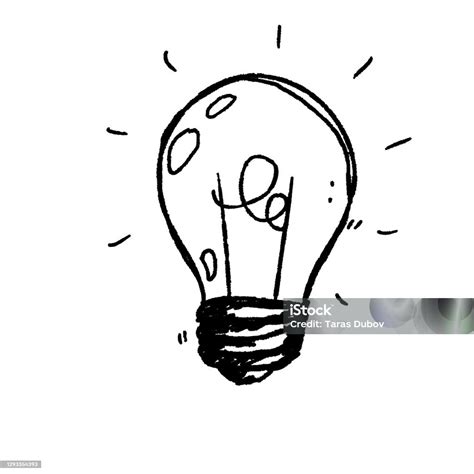 Bola Lampu Sketsa Perangkat Listrik Kartun Doodle Pencahayaan Konsep