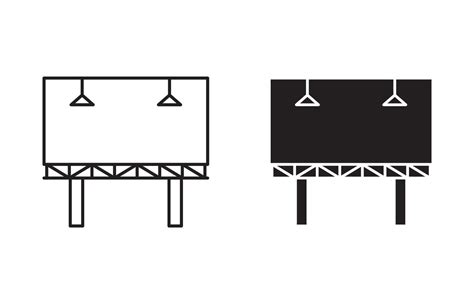Billboard Outline Icon Collection Or Set Billboard Thin Line Art